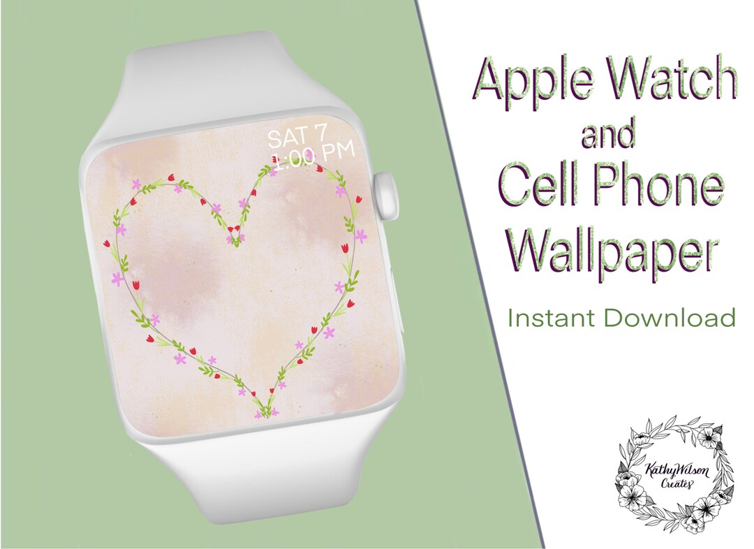 Heart of Flowers, Flower Heart Apple Watch / Fitbit / Cell Phone Hand ...
