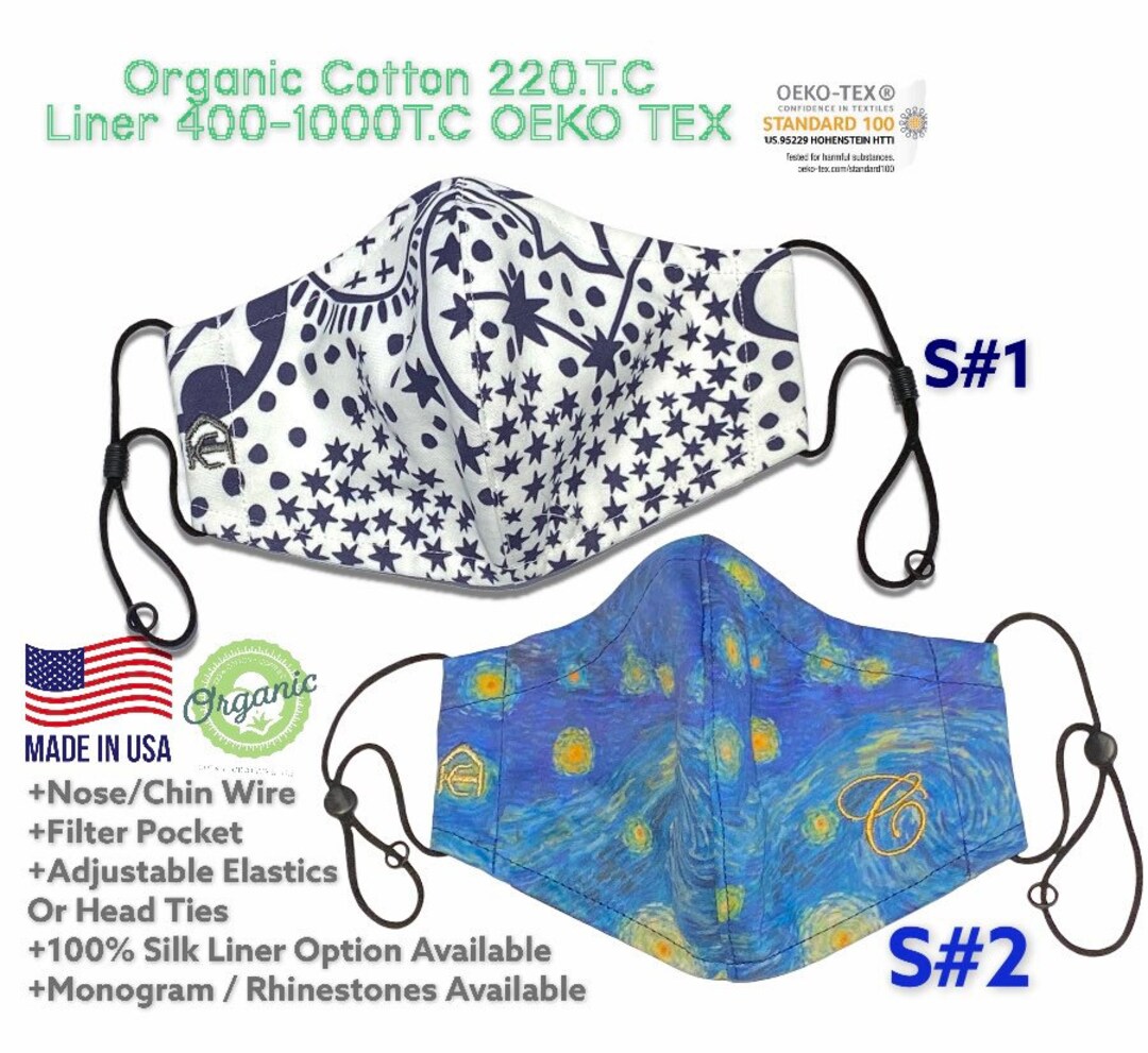 Stars. Galaxy Starry Night Inspired. Organic Cotton Hybrid Face Mask ...