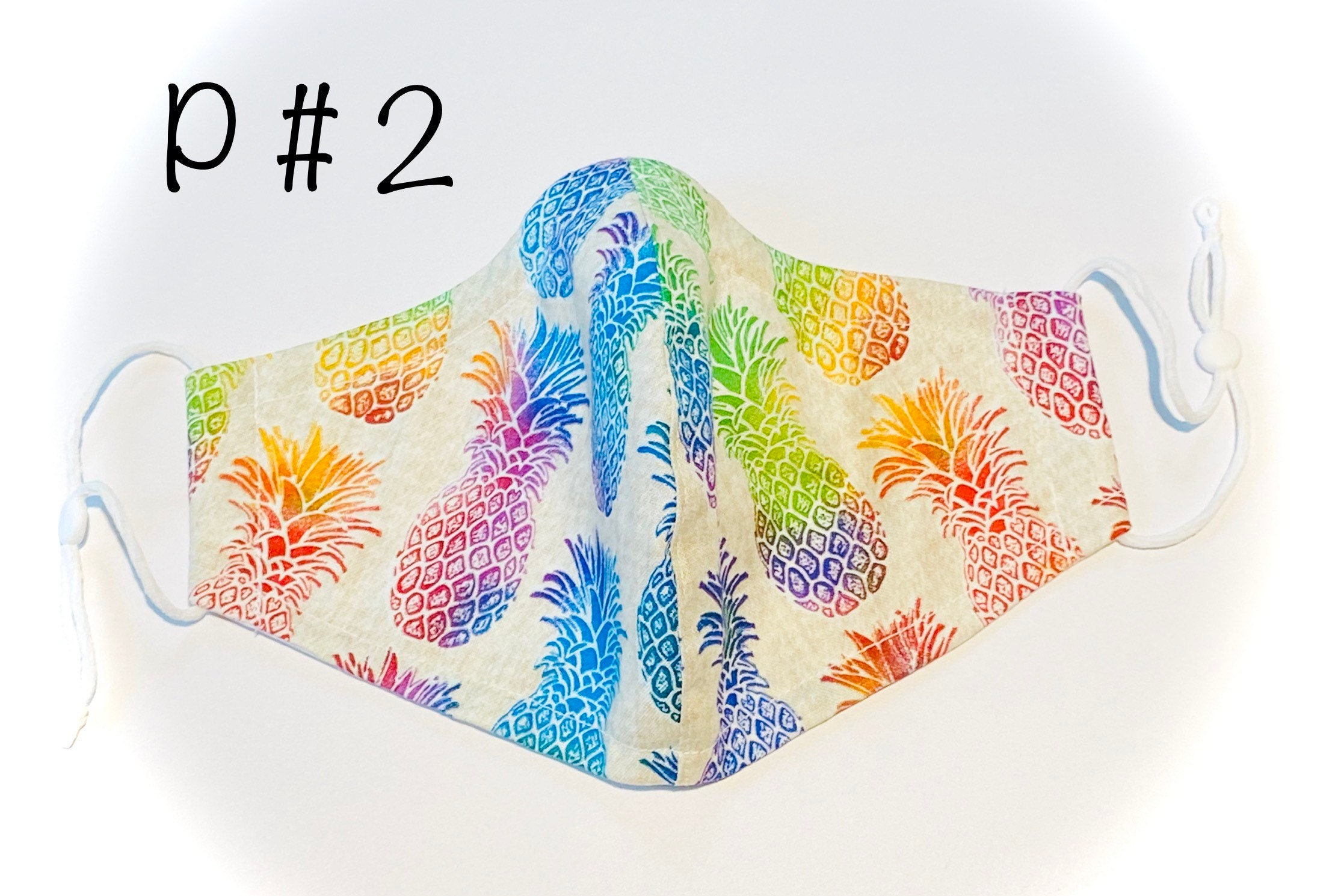 Pineapple Pattern. 3D Face Mask Customized for Adults & Children ...