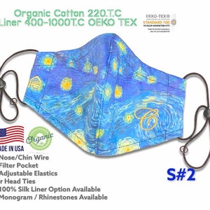 Stars. Galaxy Starry Night Inspired. Organic Cotton Hybrid Face Mask ...