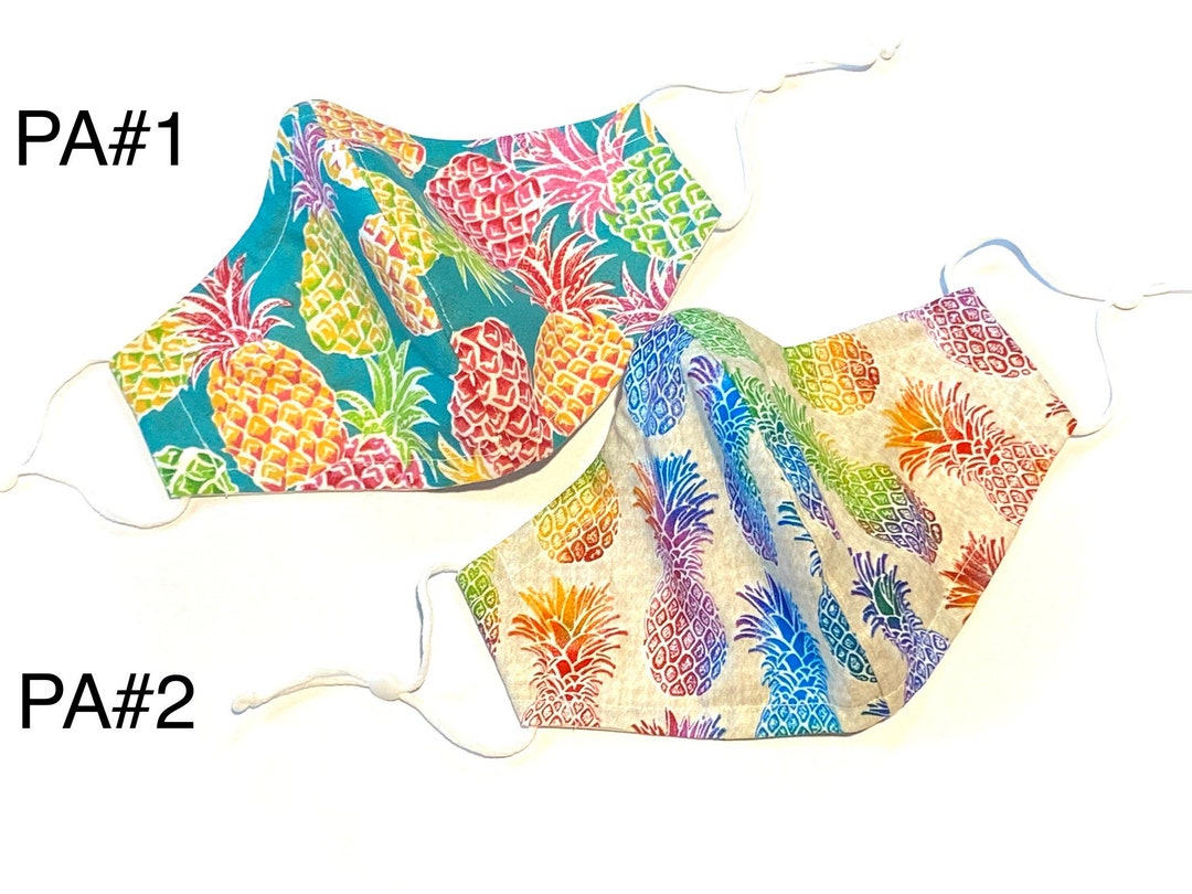 Pineapple Pattern. 3D Face Mask Customized for Adults & Children ...