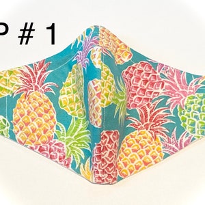Pineapple Pattern. 3D Face Mask Customized for Adults & Children ...