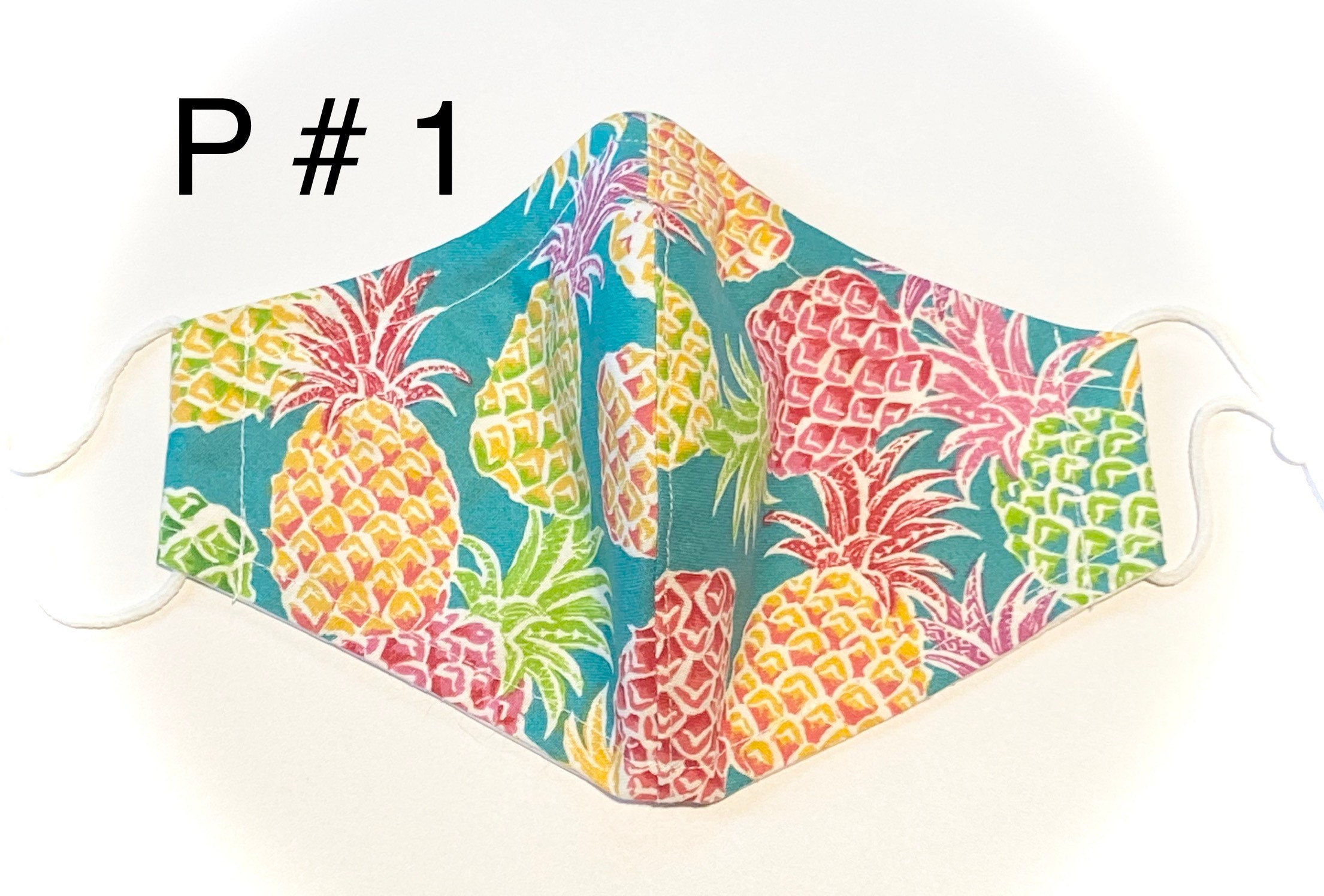 Pineapple Pattern. 3D Face Mask Customized for Adults & Children ...