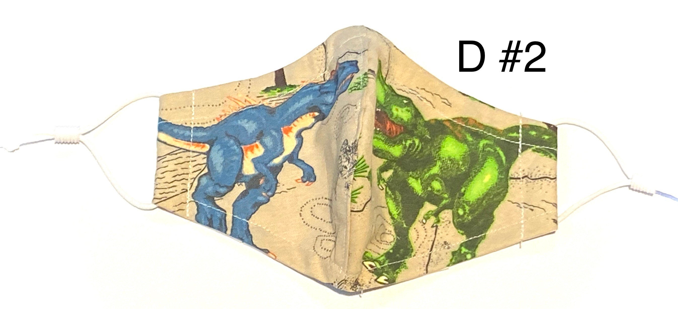 Dinosaurs Pattern. 3D Hybrid Face Mask Customized for Adults & Children ...