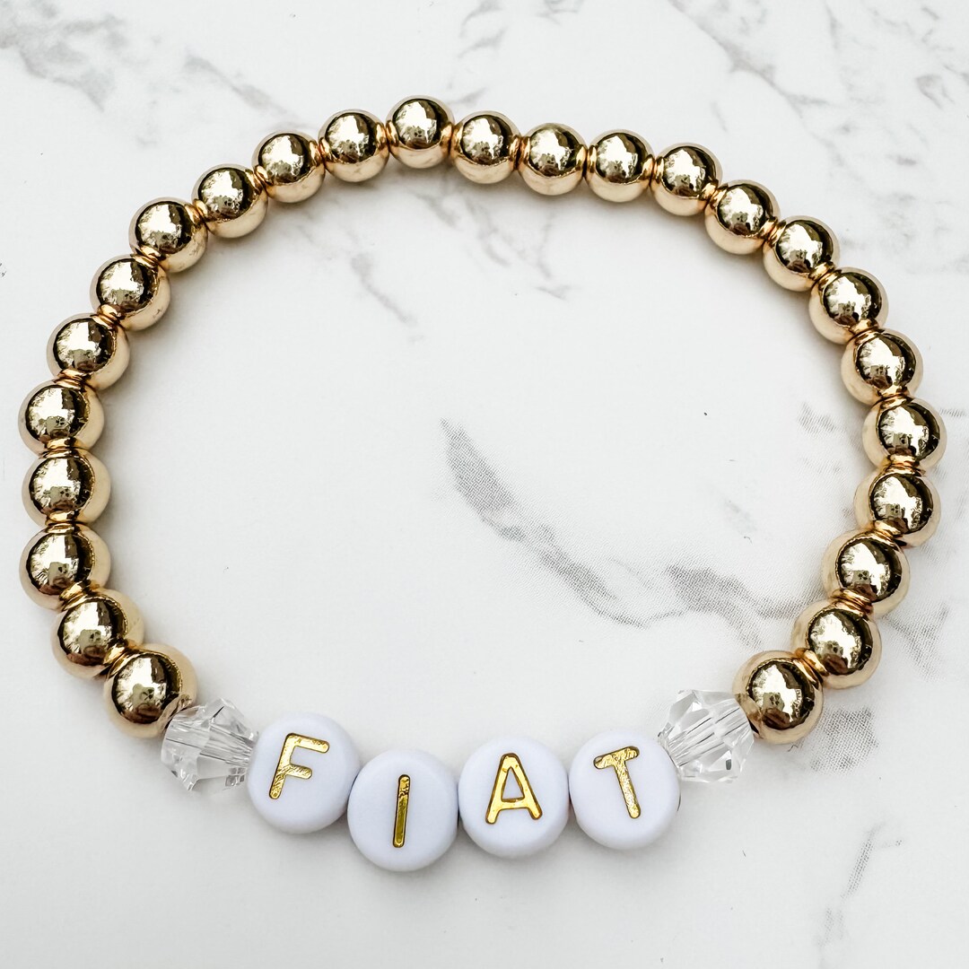 Fiat Catholic Friendship Bracelet | Catholic Gold Beaded Bracelet With ...