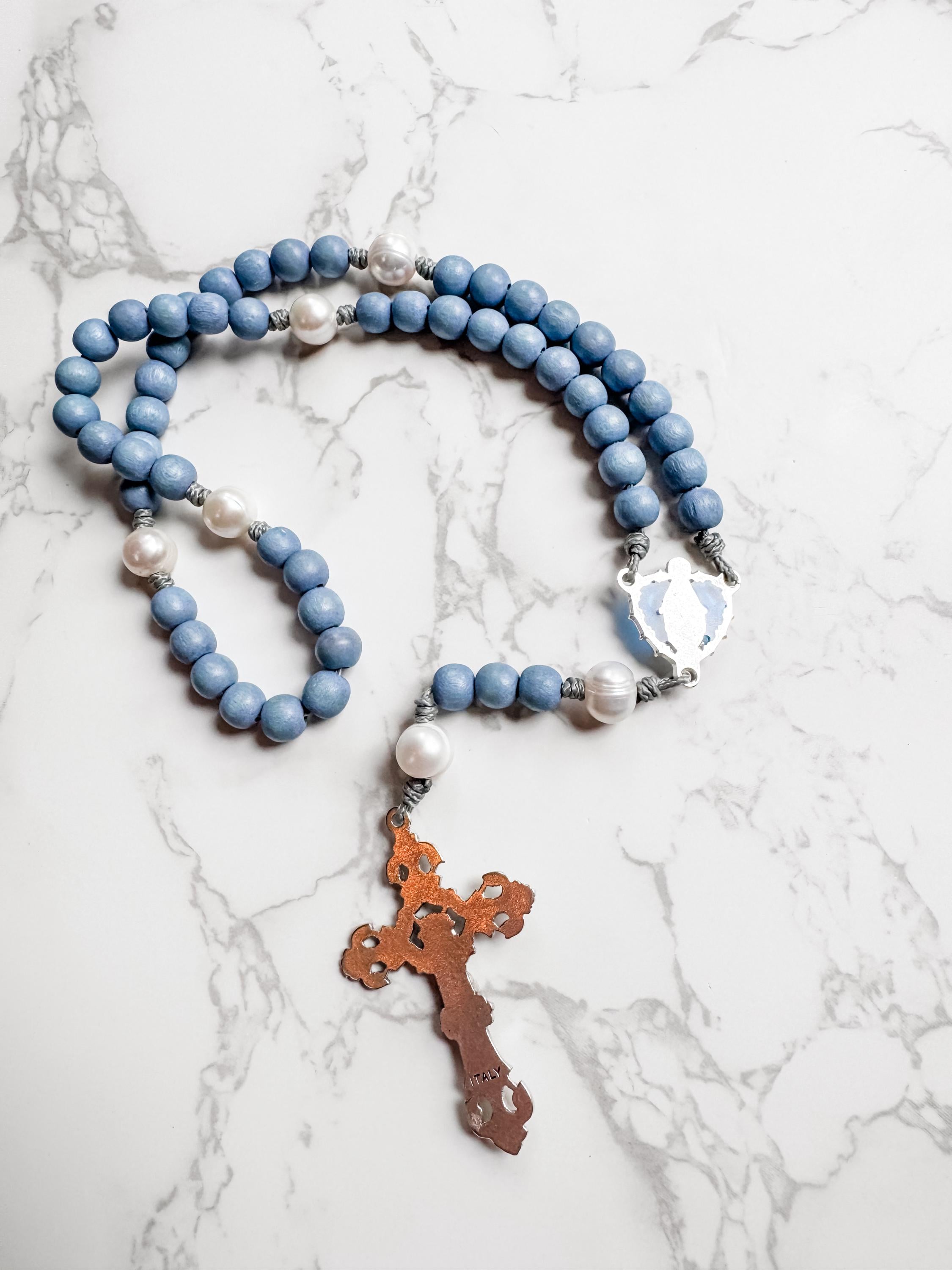 Blessed Virgin Mary Catholic Rosary Made by Refuge Rosaries With Blue ...