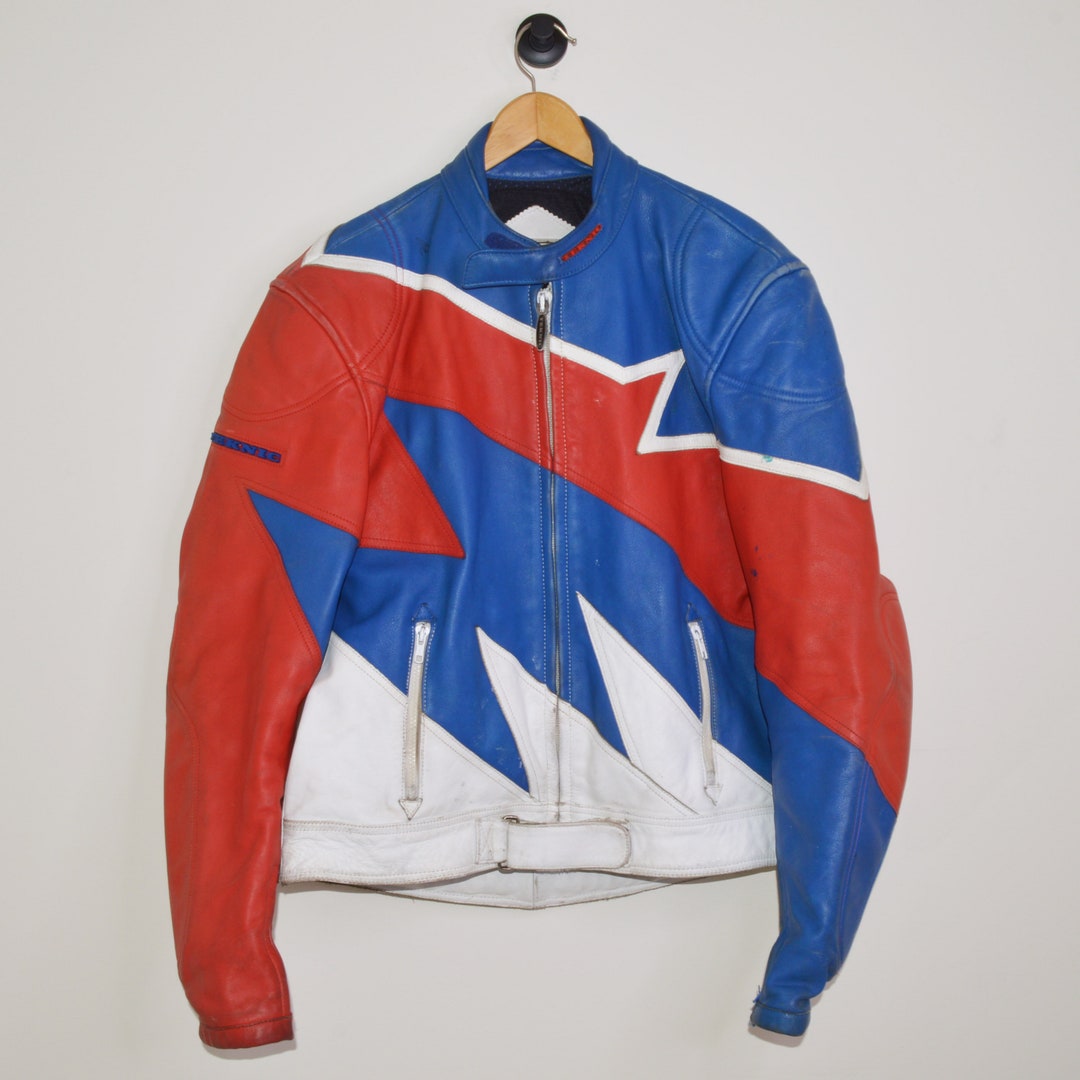 Vintage Teknic Leather Motorcycle Riding Jacket [L] - Etsy