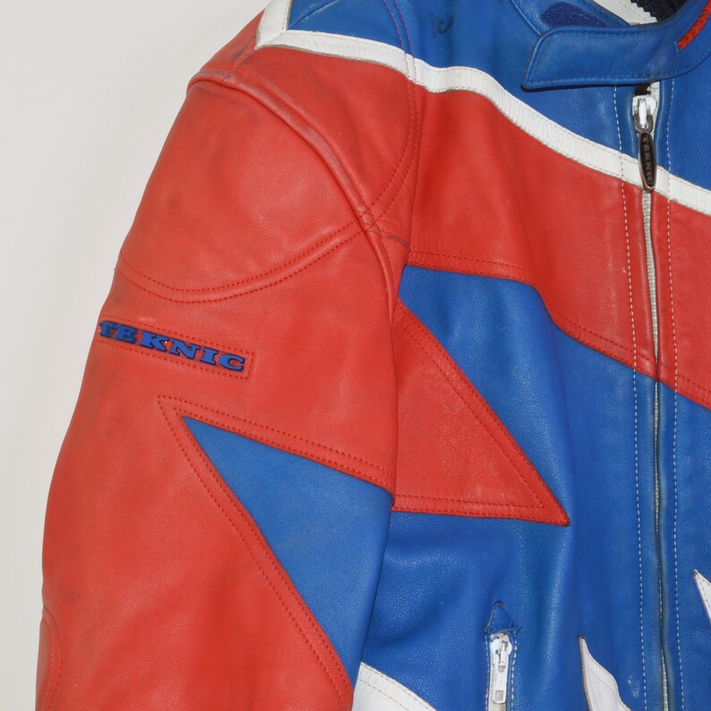 Vintage Teknic Leather Motorcycle Riding Jacket [L] - Etsy