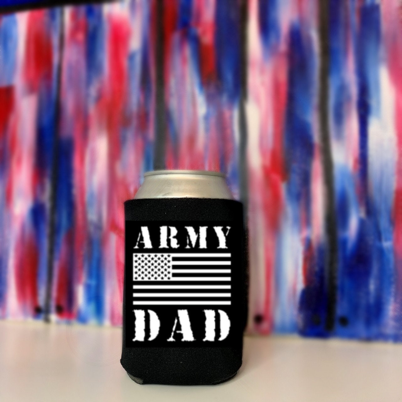 US ARMY Dad Beer Cozie Military Dad Can Cooler United States Army ...