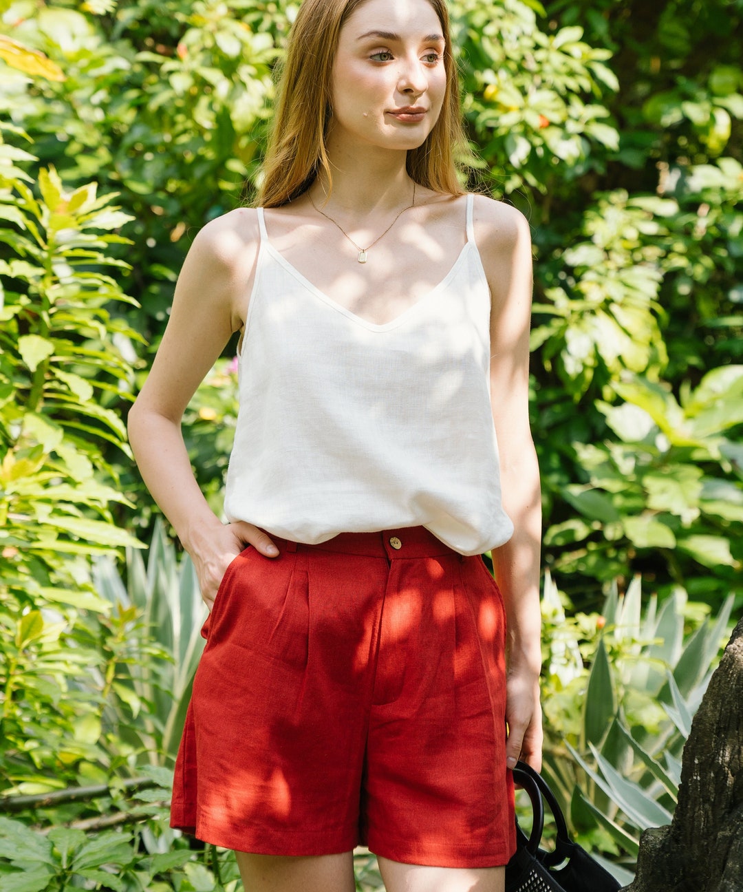 Linen Camisole V Neck Cami Top Premium Linen Clothing for Women - Etsy