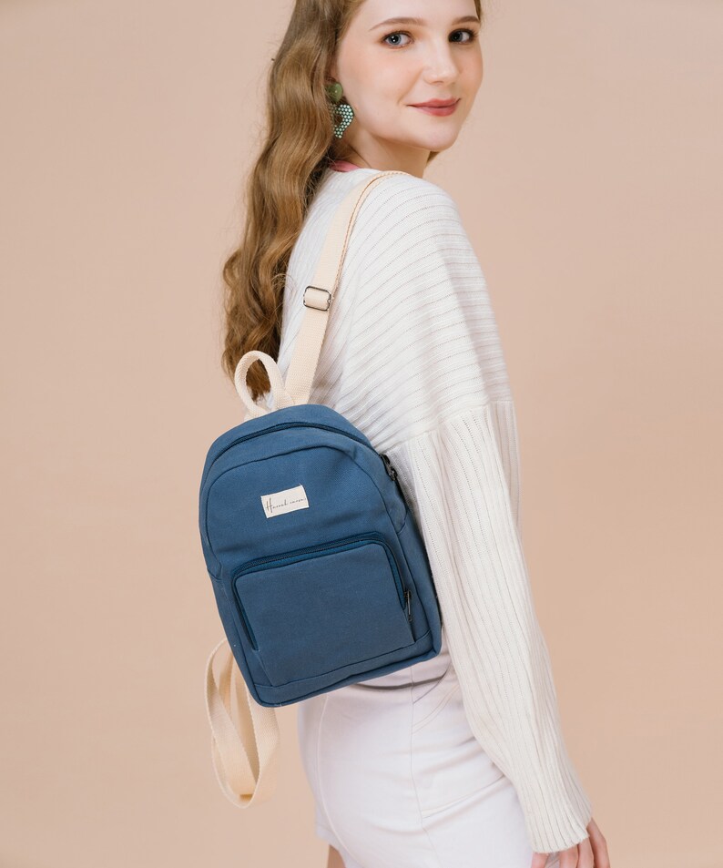 Mini Backpack Vanie Canvas Backpack Mini Backpack for - Etsy