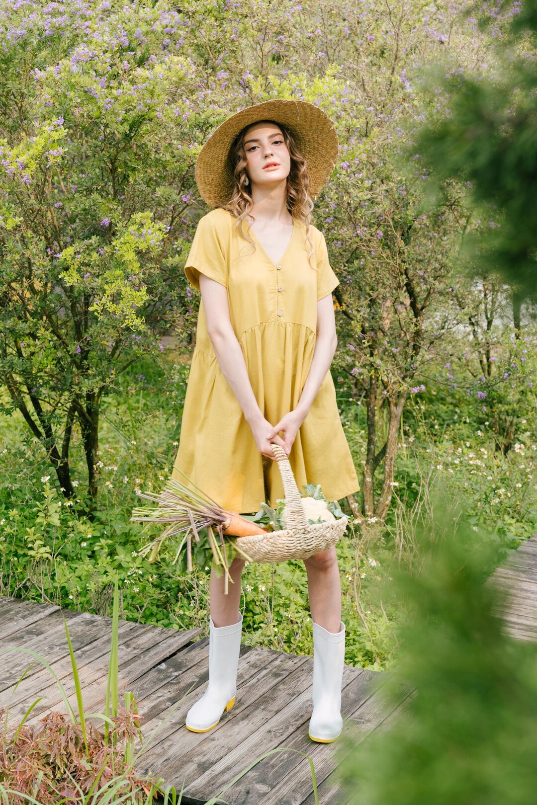 LINEN SHORT DRESS V Neck, Linen Mini Dress, Linen Sundress, V Neck ...