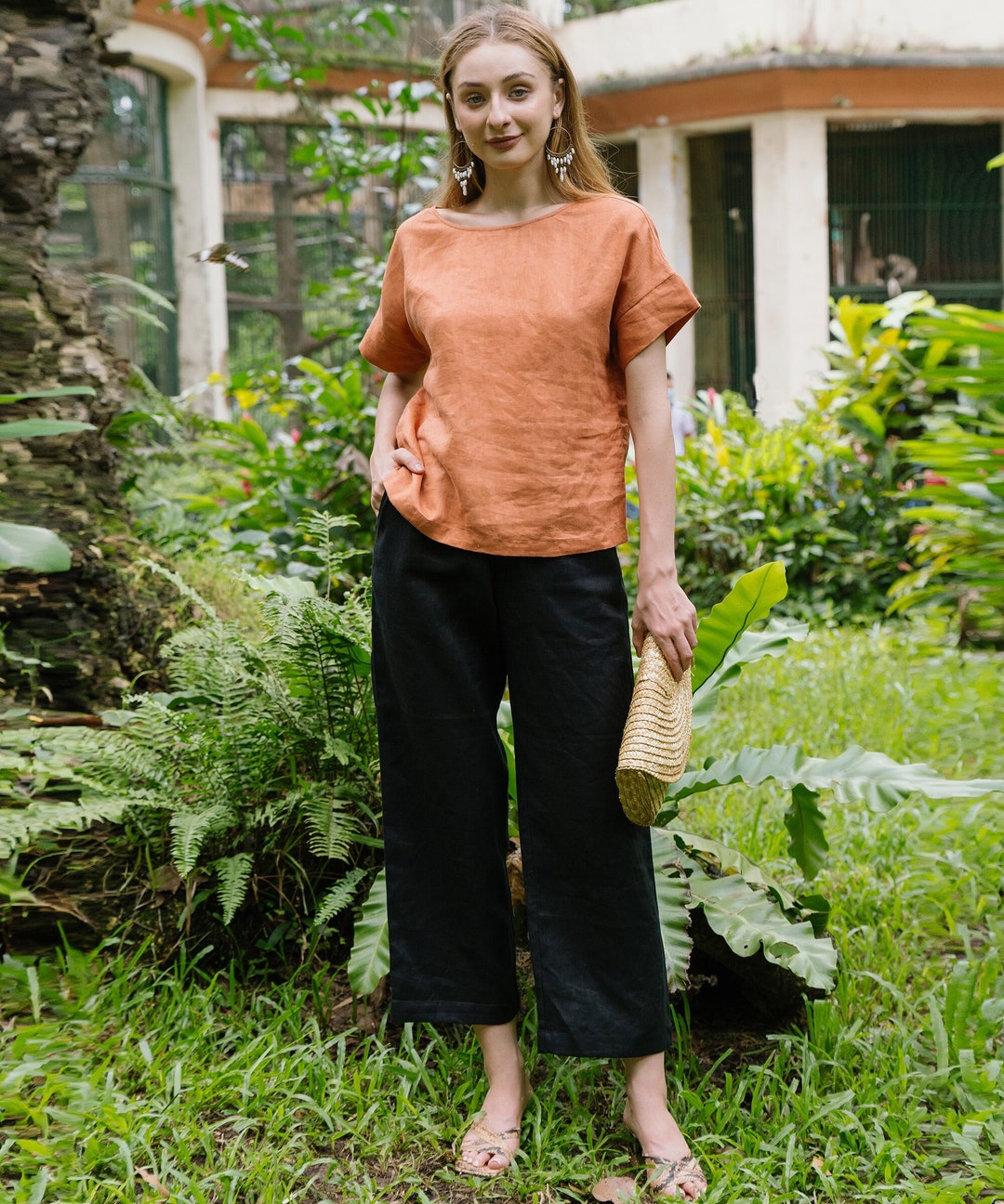 Linen Tee Linen Short Sleeves Top Linen Short Sleeves - Etsy