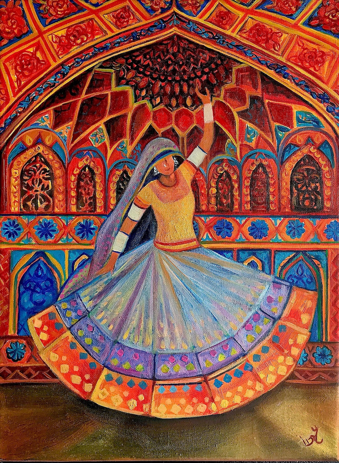 Colours of Rajasthan Indian Oil Painting Pakistan Art Sindhi Art Sindh Painting Sufi Painting ...