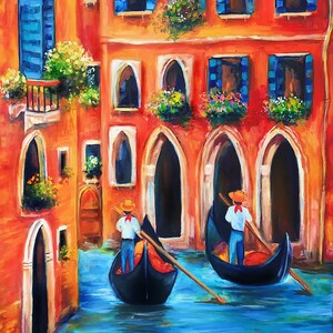 Exploring the Canals | Venice Oil Painting | Italian Art | Venice ...