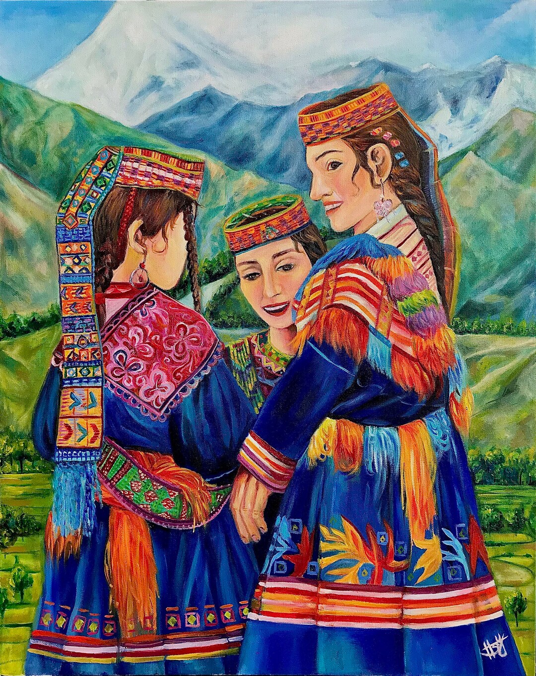 Colours of Kalash | Pakistani Oil Paintings | Pakistan Art | Pakistan ...