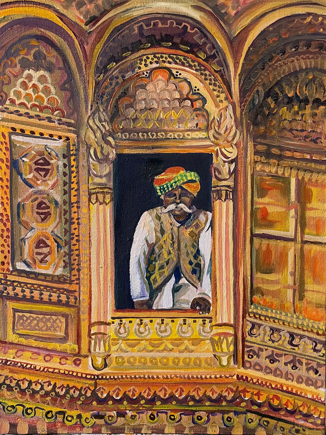 Colours of Rajasthan | Indian Oil Painting | Indian Traditional Wall ...