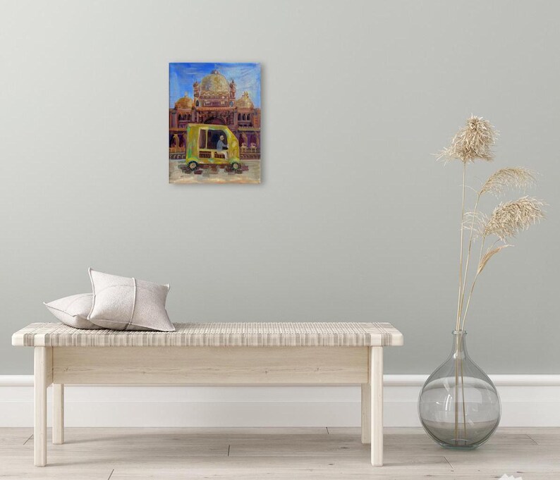 Lime Rickshaw | Pakistan Rickshaw Oil Painting | Lahore Museum Oil ...