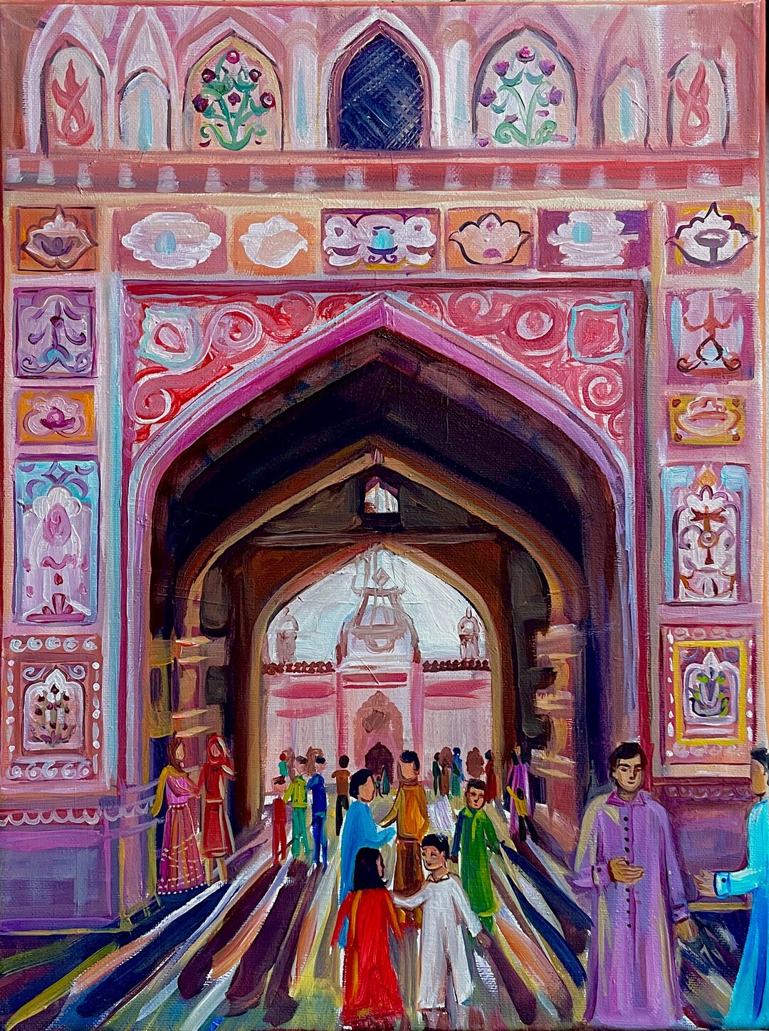 Badshahi Gate | Pakistan Oil Painting | Lahore Oil Painting | Badshahi ...