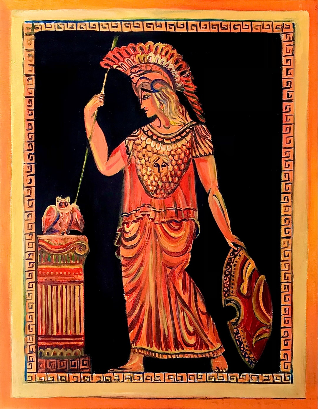 Patroness of Athens | Athena Oil Painting | Greek Mythology Wall Art ...