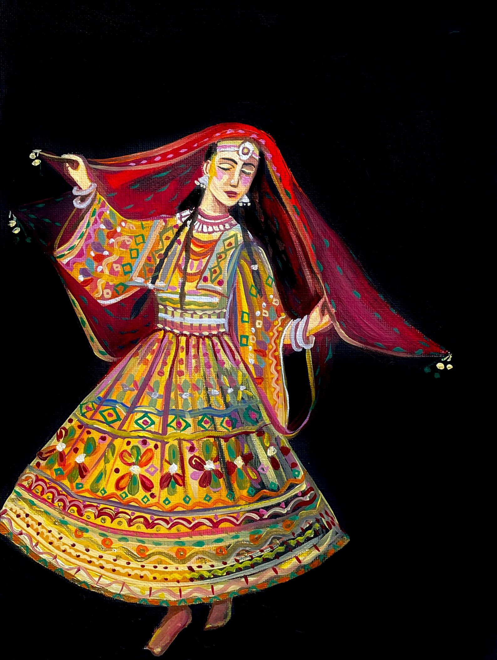 Afghan Dancer | Afghan Oil Painting | Peshawar Oil Painting | Pakistan ...