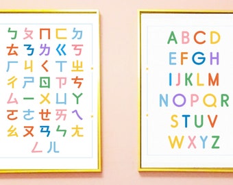Bopomofo Alphabet Art Poster - Etsy