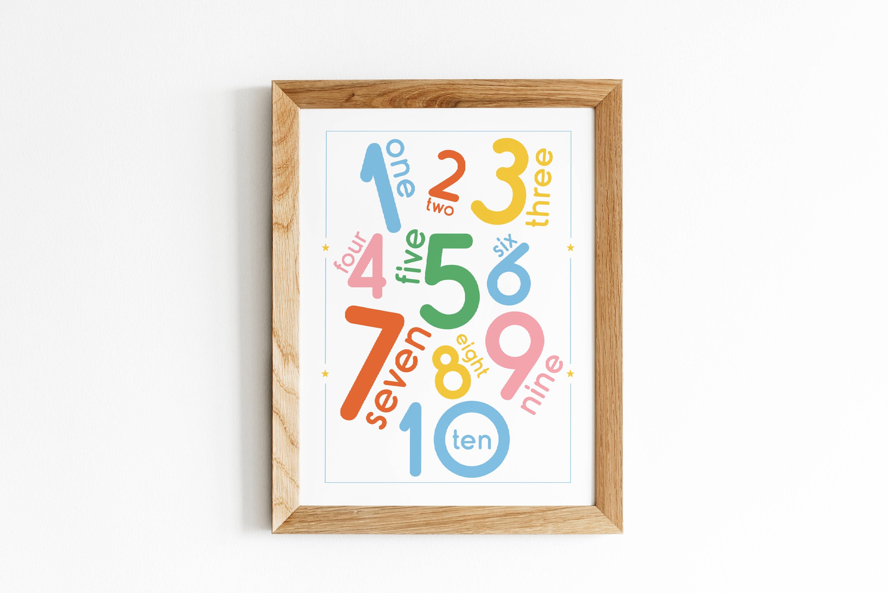 Fun Printable Number Poster Number Chart Kid Room Wall Art - Etsy Canada