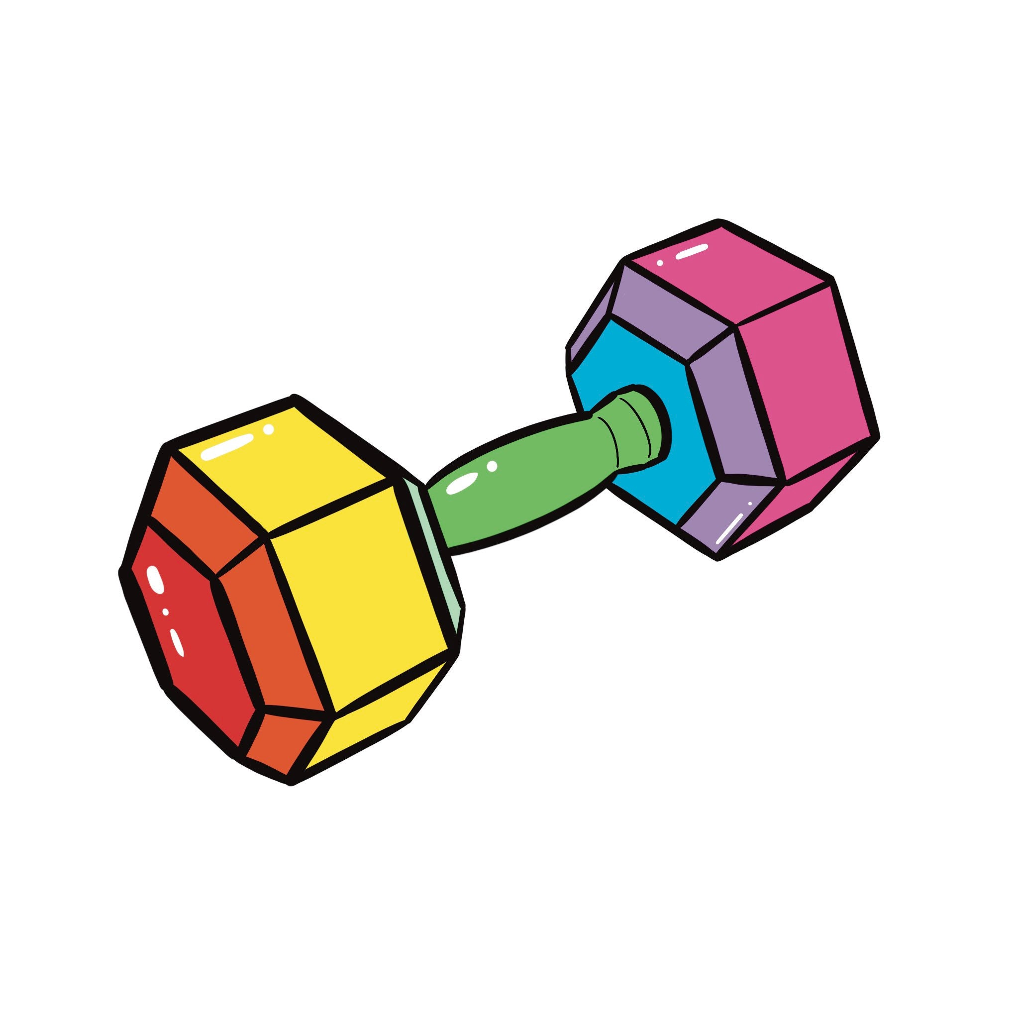 Pack of 5 Dumbbell Stickers - Workout, Fitness, Lifting, Gym ...