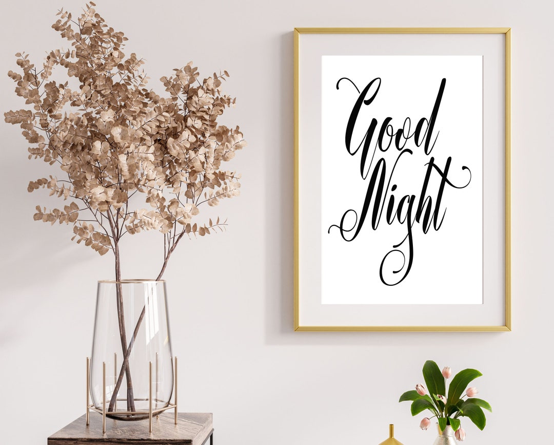 Good Night Print | Bedroom Print | Printable Wall Art | Digital ...