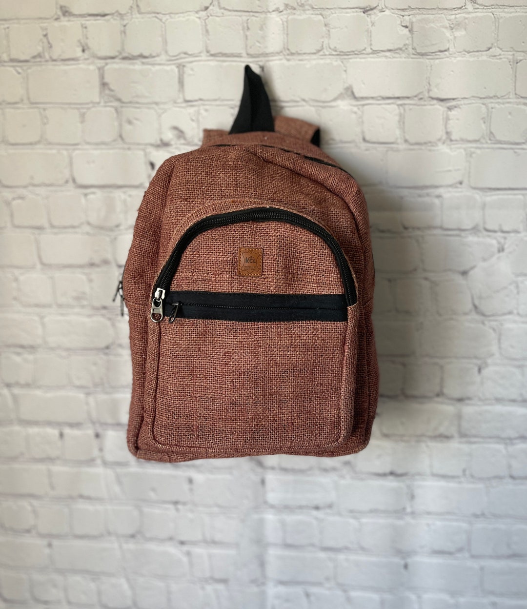 Brown Mini Hemp Backpack - Etsy