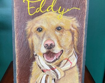 Dog Painted Slate Sign - Etsy