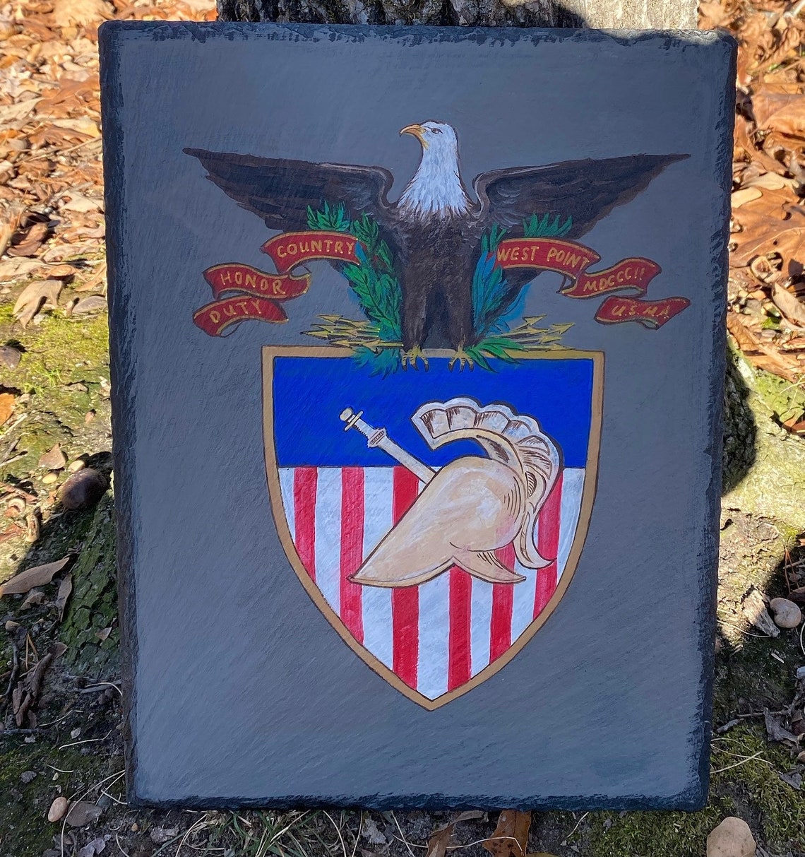 Custom Hand Painted Slate West Point Emblem Sign Custom - Etsy
