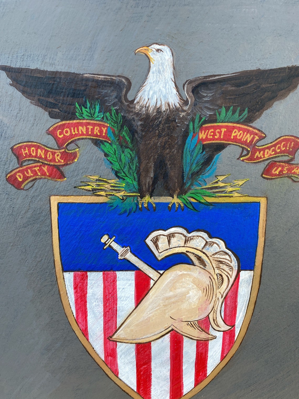 Custom Hand Painted Slate West Point Emblem Sign Custom - Etsy