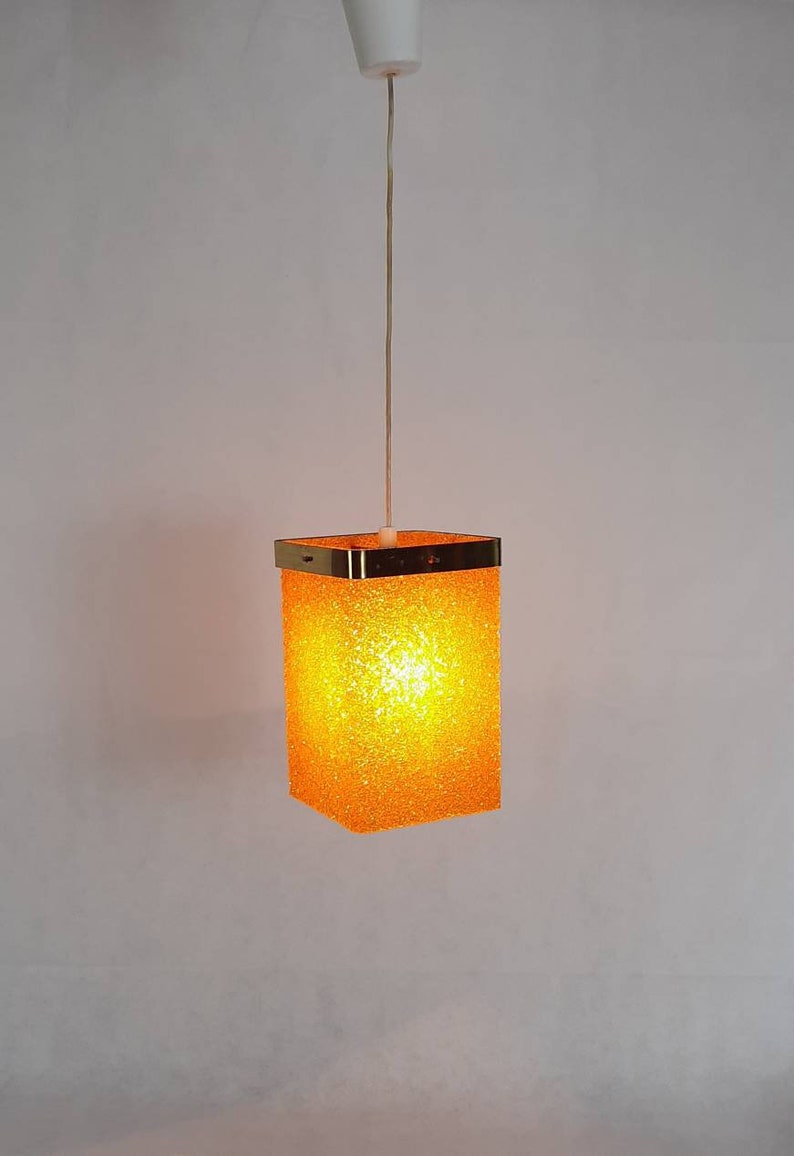 Granulated Acrylic Pendant Lamp / 1970s Plastic Pendant Light - Etsy