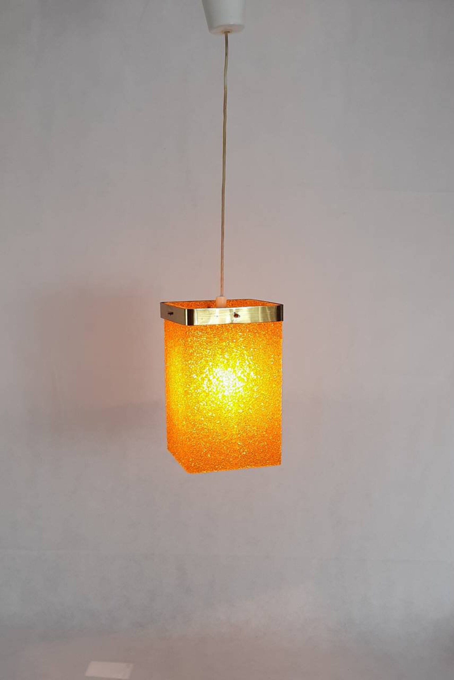 Granulated Acrylic Pendant Lamp / 1970s Plastic Pendant Light - Etsy