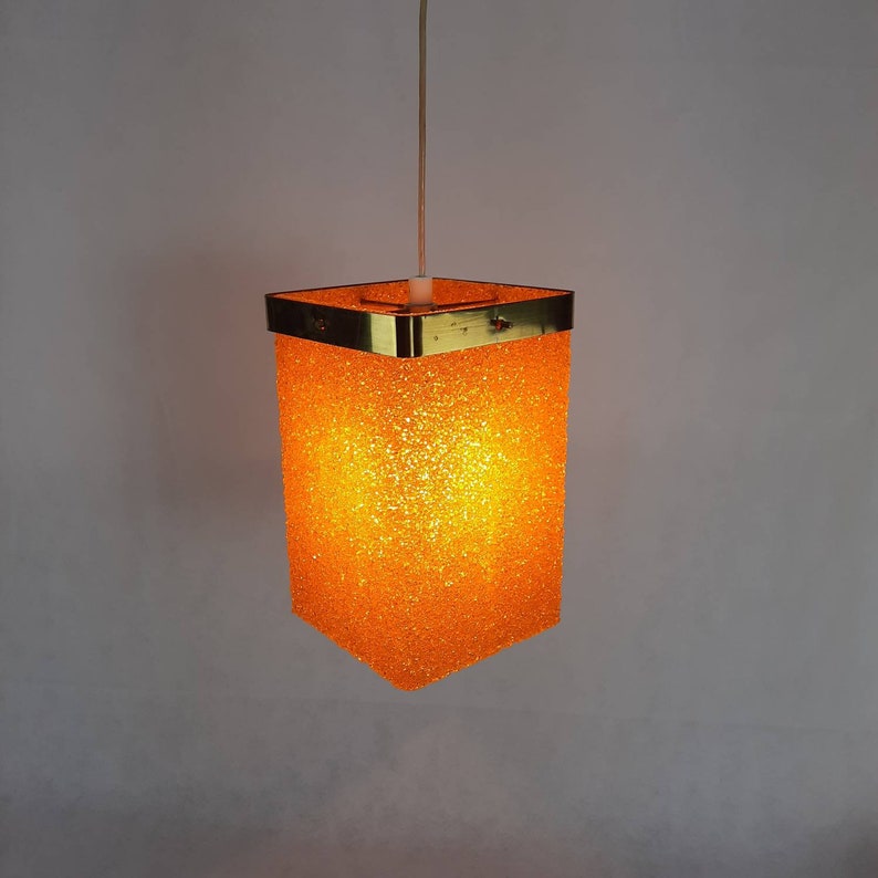 Granulated Acrylic Pendant Lamp / 1970s Plastic Pendant Light - Etsy