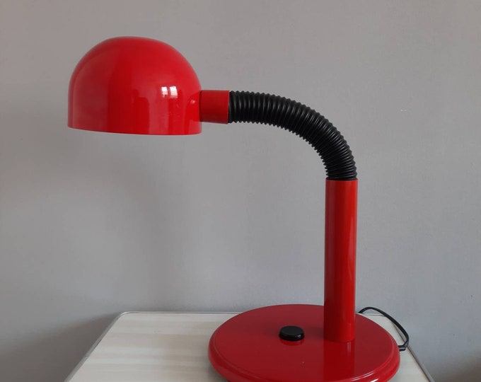 Vintage Red Lamp, Lighting, Space Age, Desk Red Lamp, Table Lamp ...