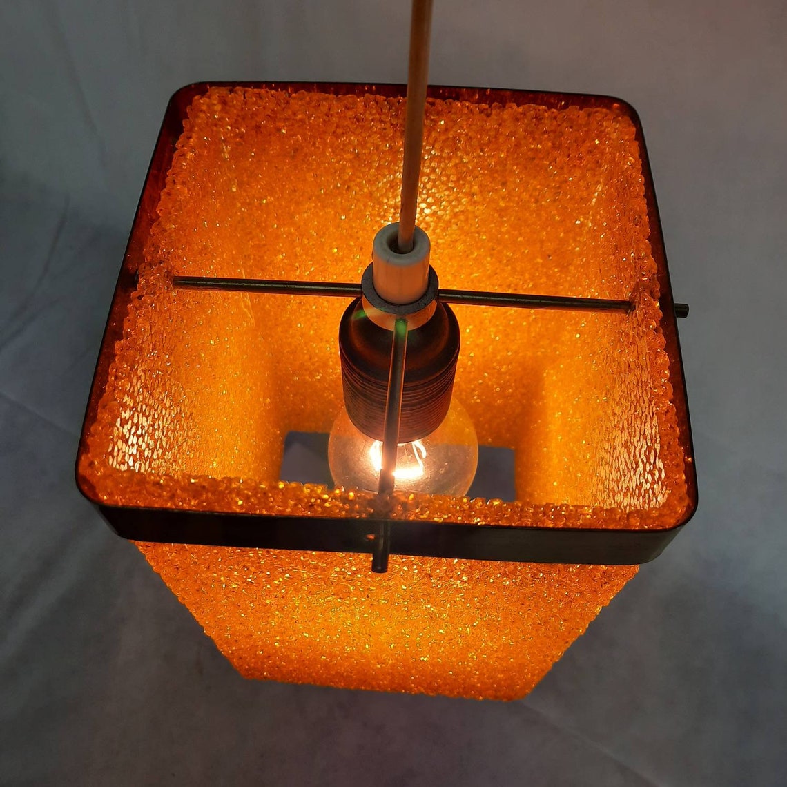 Granulated Acrylic Pendant Lamp / 1970s Plastic Pendant Light - Etsy