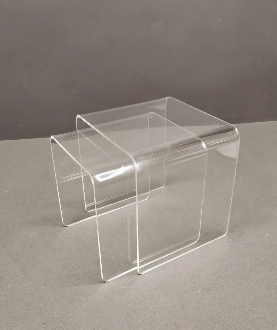 Set of 2 Plexiglass Coffee Tables, Acrylic Tables, Made in 90' S - Etsy