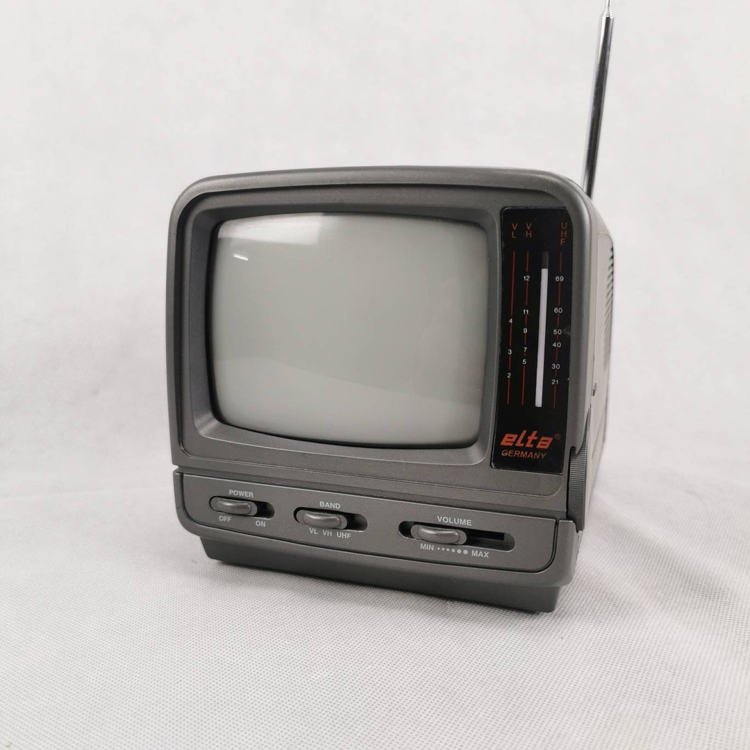 Vintage Portable Elta Black/ White Television Made in Germany, Mid Century Portable TV, Retro ...