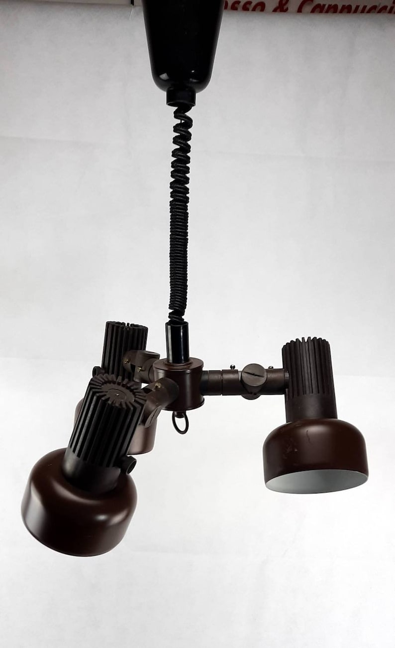 Brown Space Age Adjustable Lamp Pull Down Lamp Mid Century - Etsy