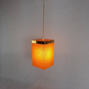 Granulated Acrylic Pendant Lamp / 1970s Plastic Pendant Light / Space ...