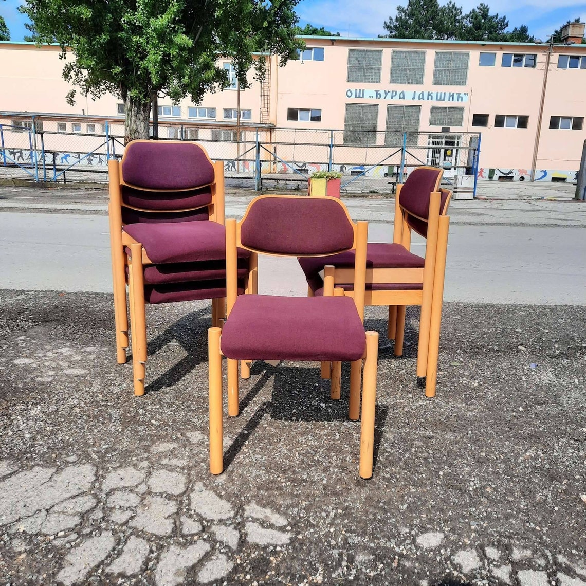 1 of 6 Vintage Dining Chair Retro Wooden Chair Space Age - Etsy