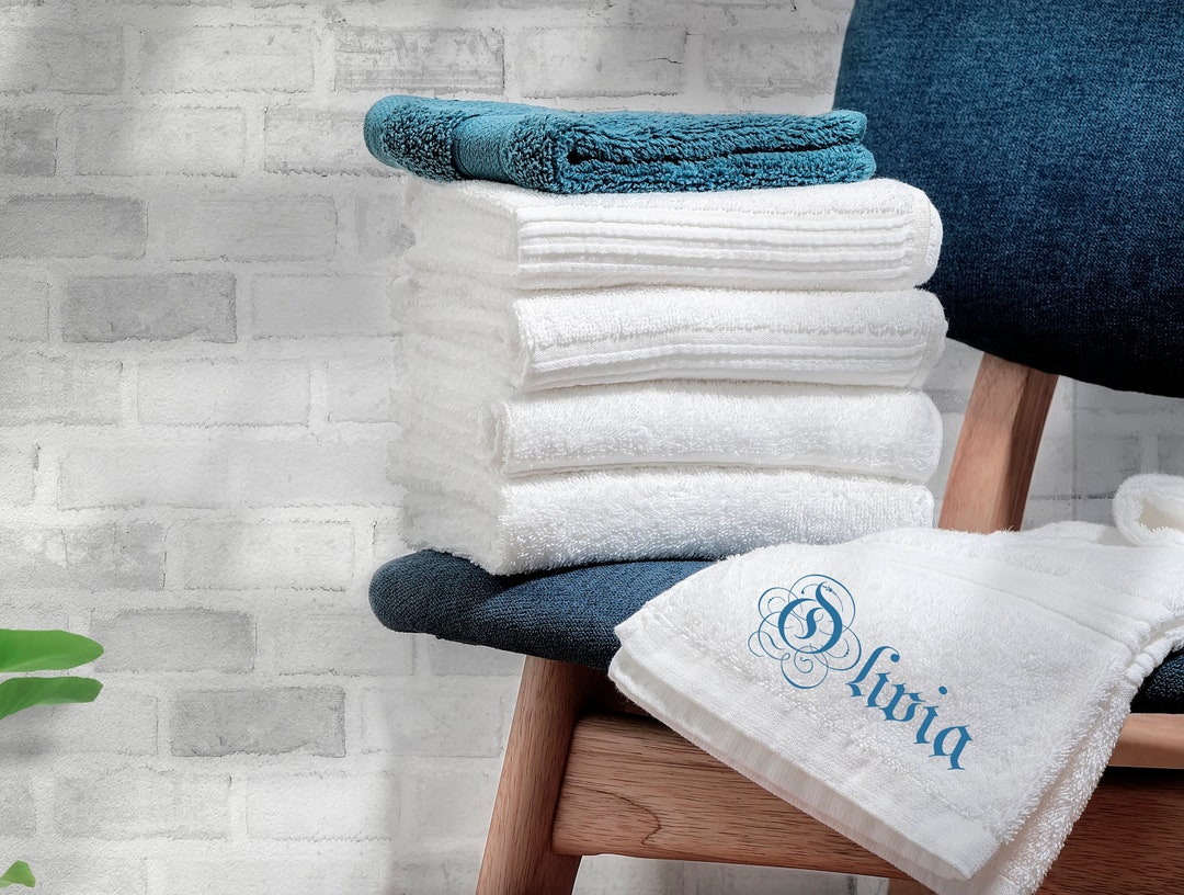 Personalised Towel, Personalised Logo Name Monogramed Towel, Face Cloth ...