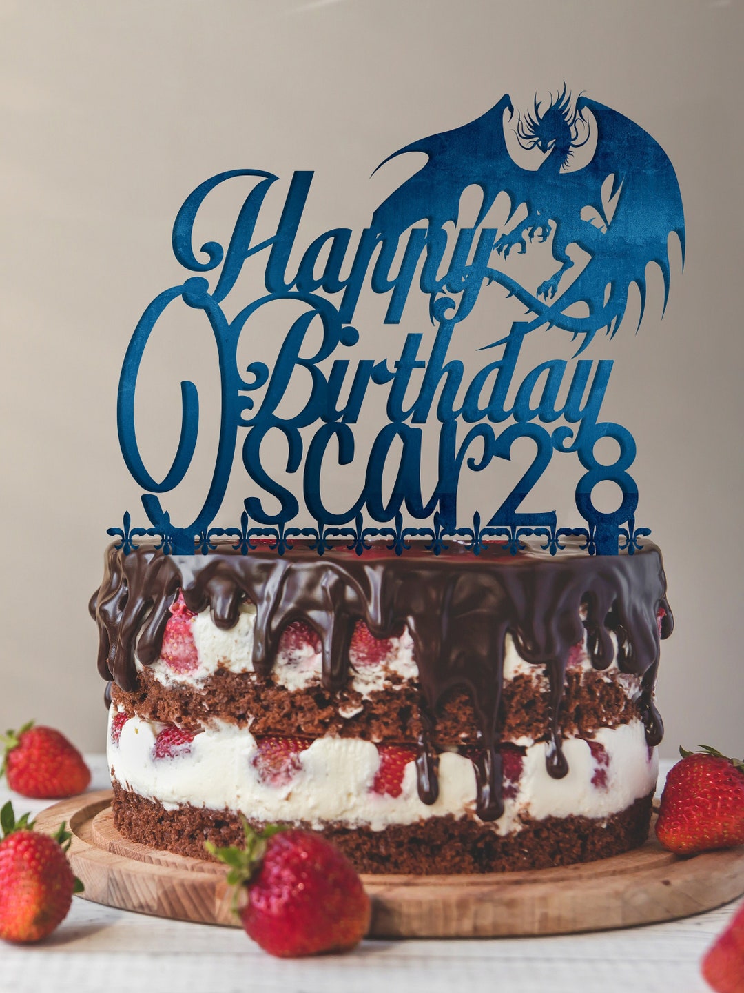 Personalised Dragon Cake Topper Personalised Cake Topper Birthday ...