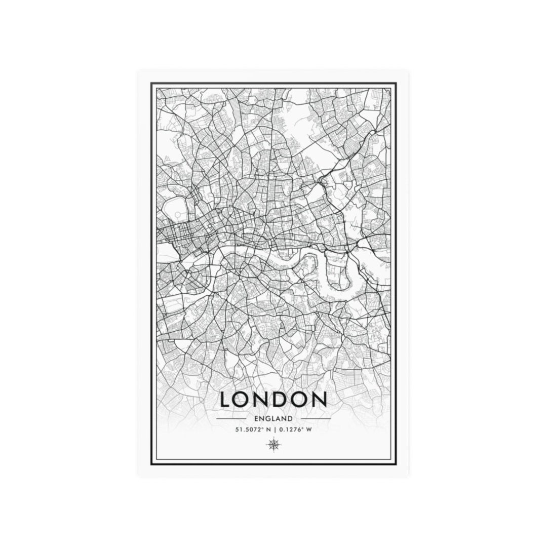 London Map Poster London England Print Map With Coordinates - Etsy