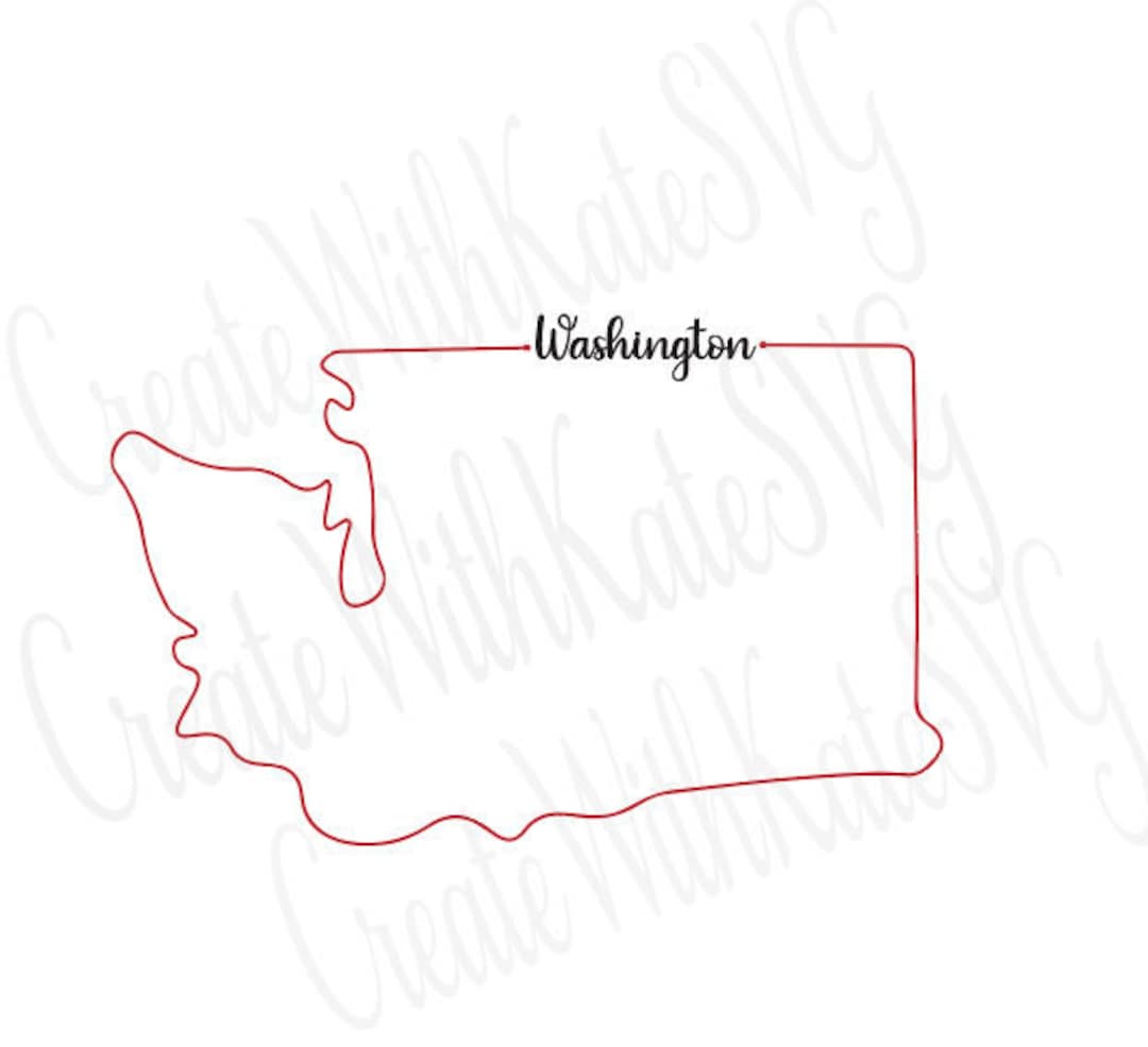Washington State Outline SVG, WA Outline - Etsy