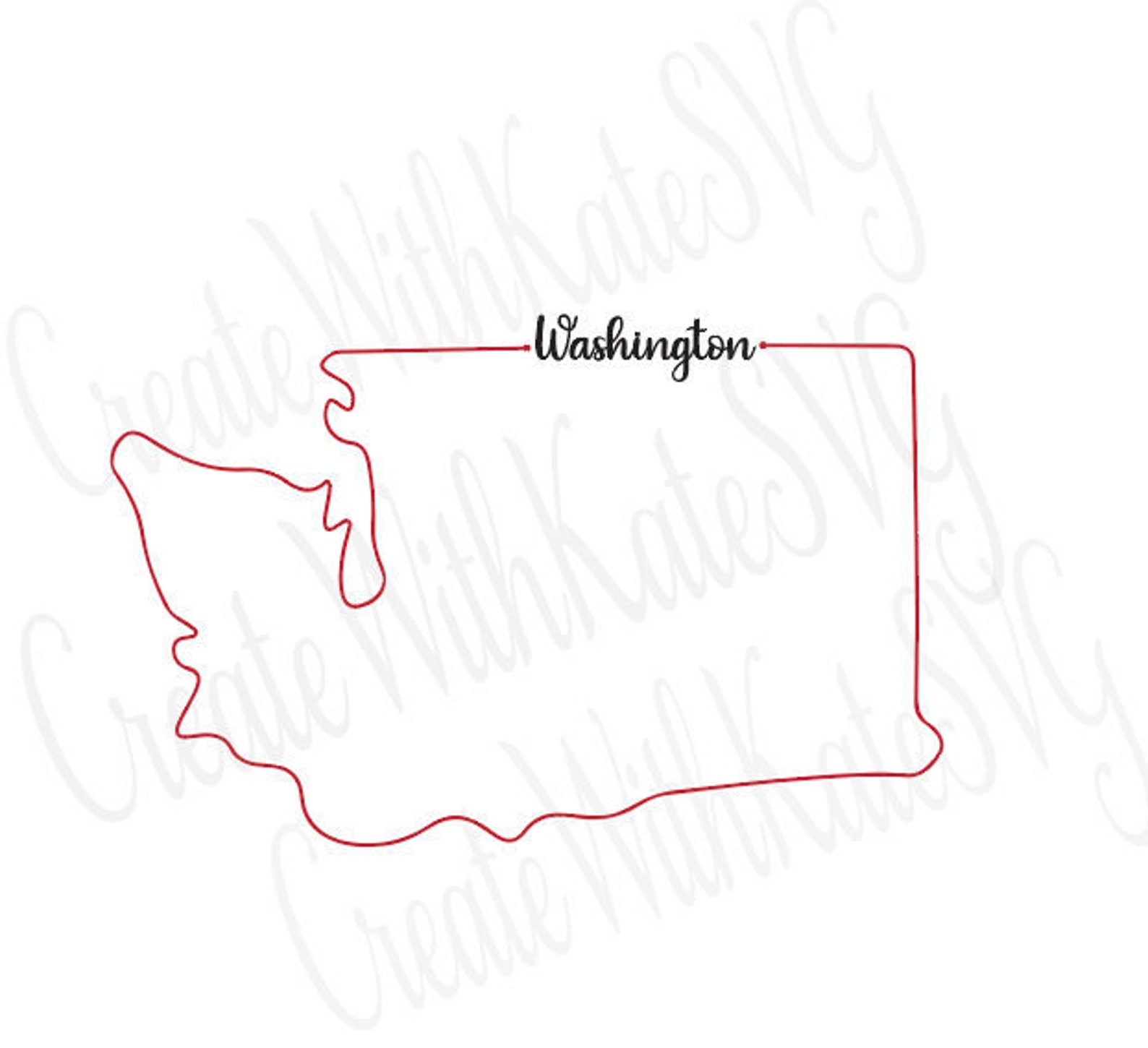 Washington State Outline SVG, WA Outline - Etsy
