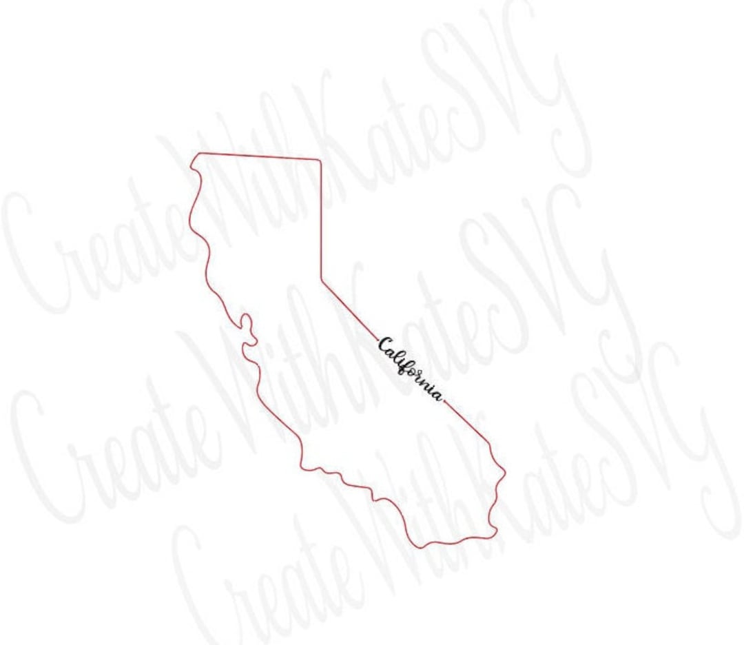 California State Outline SVG, CA Outline - Etsy