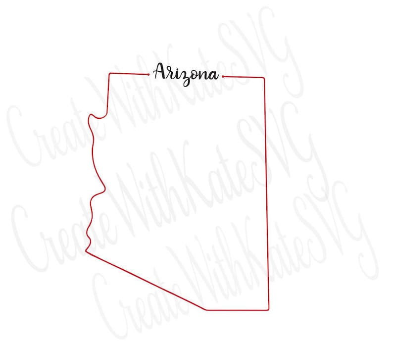 Arizona State Outline SVG, AZ Outline - Etsy